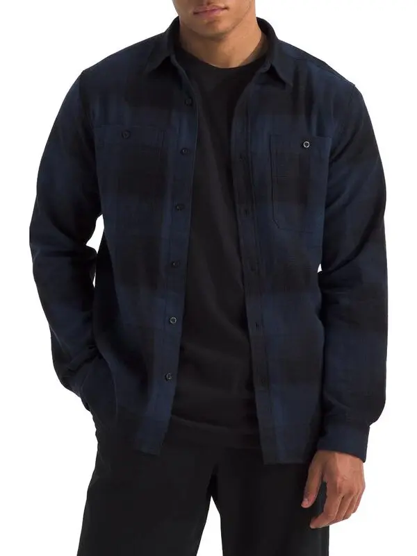 The North Face Arroyo Plaid Cotton Flannel Button-up Shirt - Summit Navy Shadow Plaid