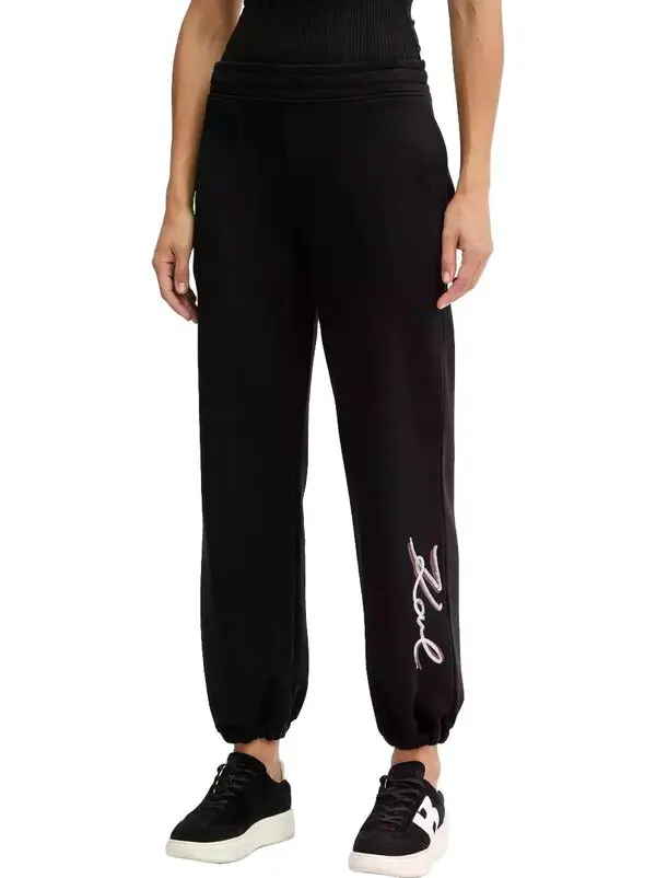 Karl Lagerfeld Sequin-embellished Logo Track Pants - Black