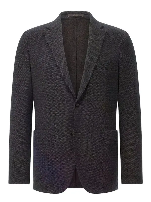 Boggi Milano Micro-patterned Single-breasted Blazer - Blue