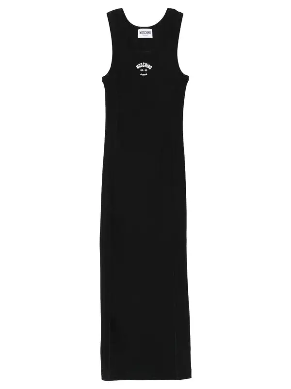 Moschino Logo-embroidered Maxi Dress - Black