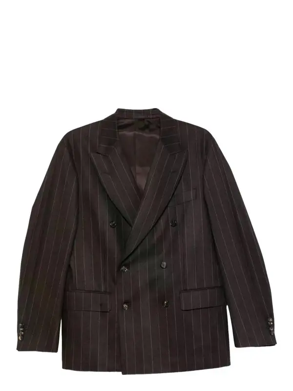 KAPTAIN SUNSHINE Pinstripe Double-breasted Jacket - Brown