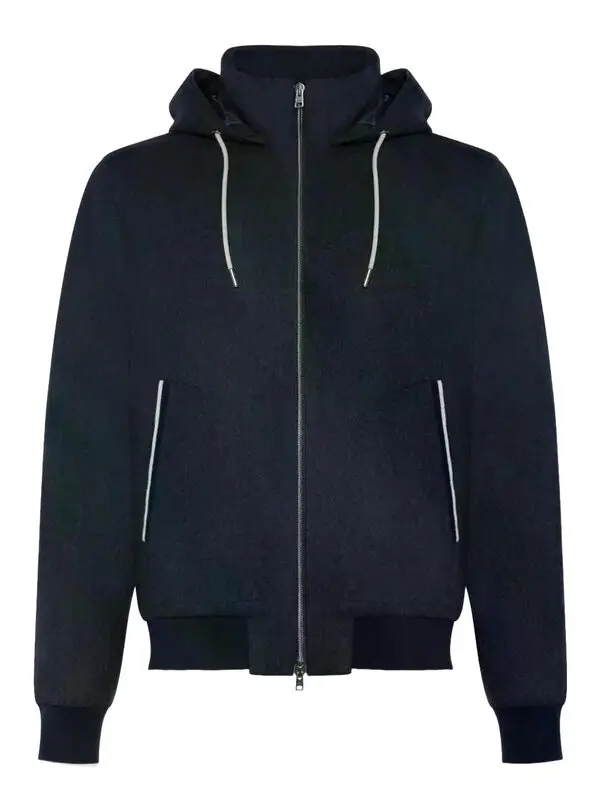 Herno Hooded Zip Jacket - Blue
