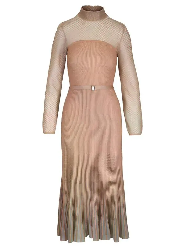 Zimmermann Hypnotic Two-tone Midi Dress - Neutrals