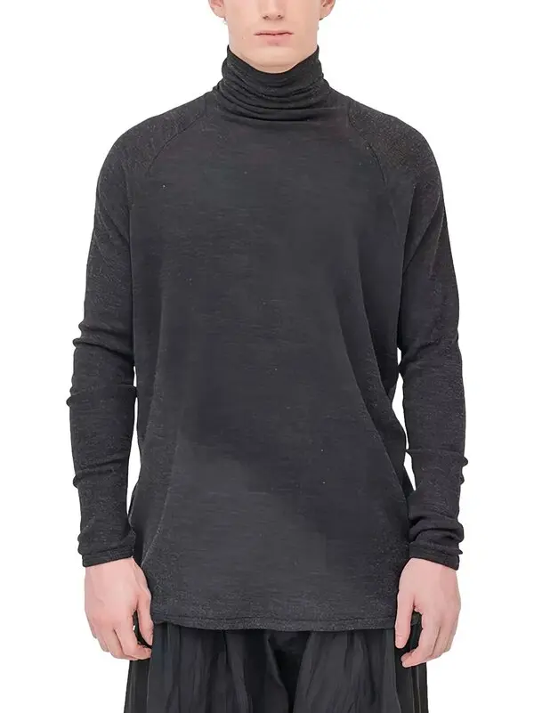 JAN JAN VAN ESSCHE Turtleneck Wool T-shirt - Grey