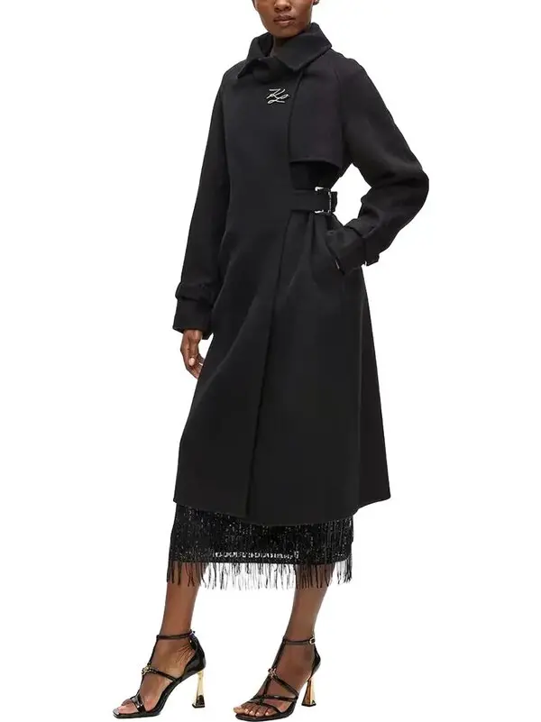 Karl Lagerfeld Belted Coat - Black