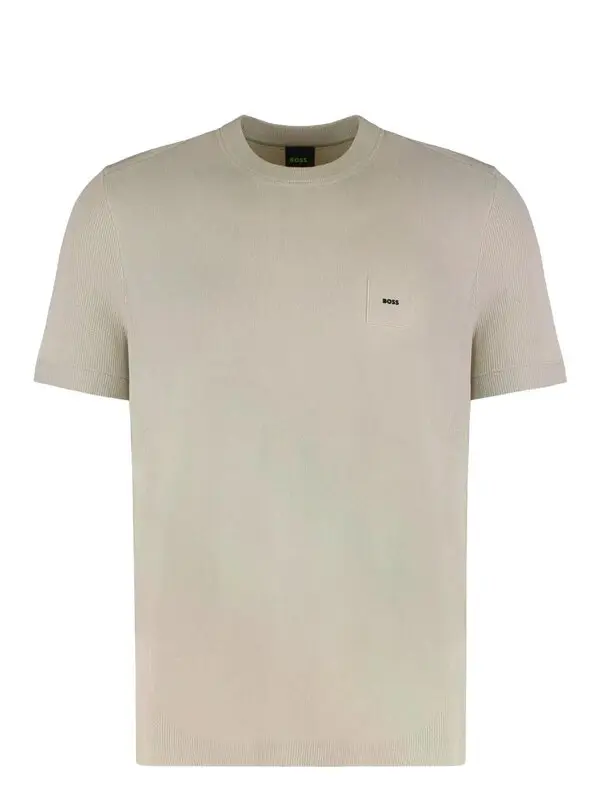 BOSS Round-neck Logo T-shirt - Neutrals
