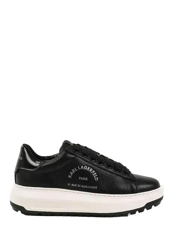 Karl Lagerfeld Kapri Logo Leather Sneakers - Black