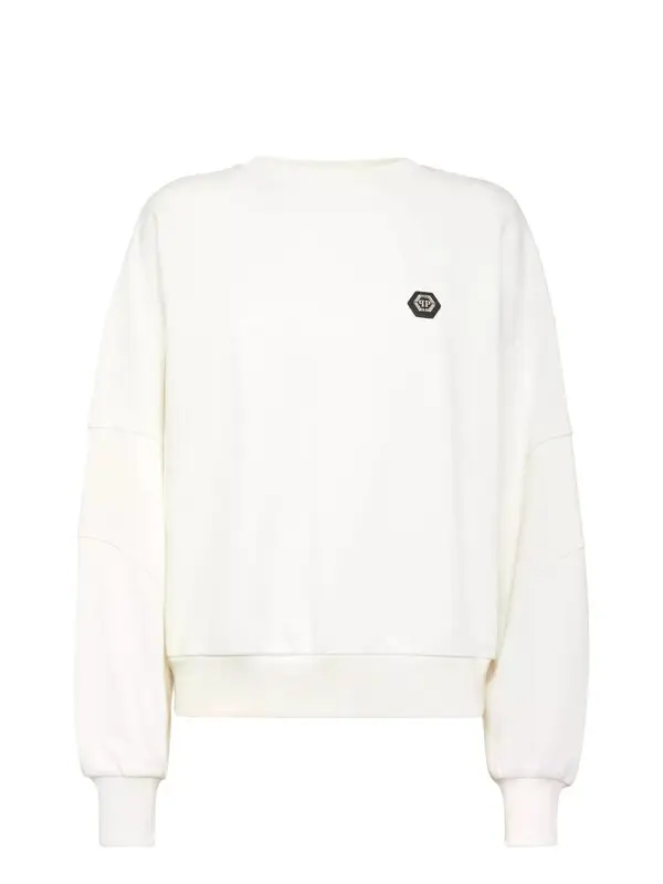 Philipp Plein Logo Round Neck Sweatshirt - White