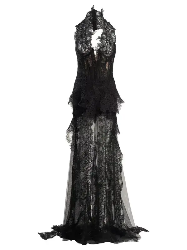 ANA RADU Lace-detailed Maxi Dress - Black