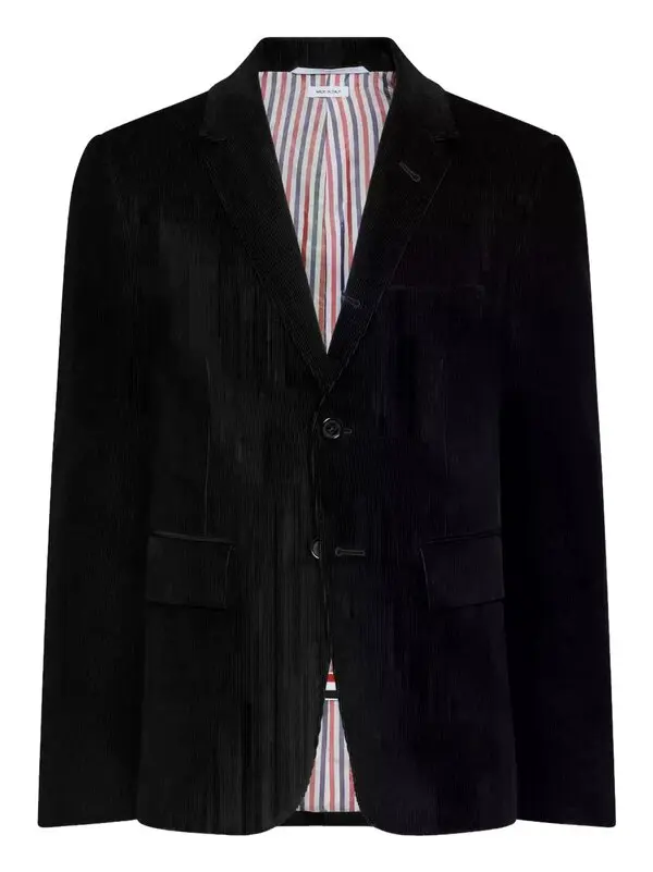Thom Browne Button-fastening Corduroy-texture Blazer - Black