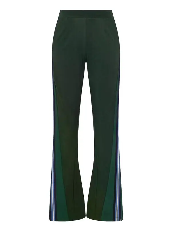 The Upside Maneki Petra Stripe Flared Trousers - Green