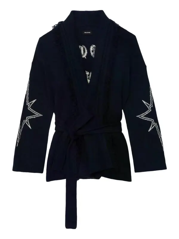 Zadig&Voltaire Alpa Fringed Star Cardigan-coat - Blue