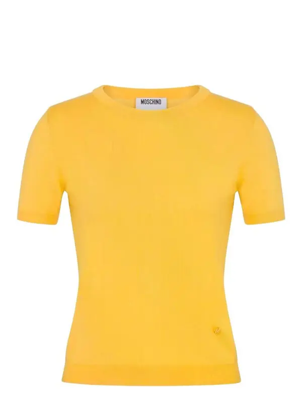 Moschino Logo-detailed Knit Top - Yellow