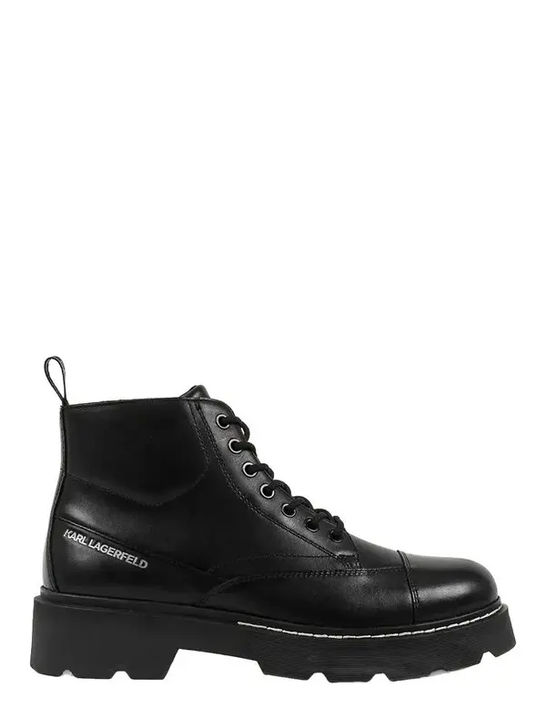 Karl Lagerfeld Logo-debossed Boots - Black