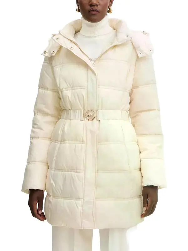 Guess Hooded Belted Coat - Neutrals