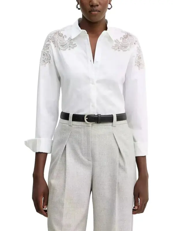 Guess Lace-detail Shirt - White