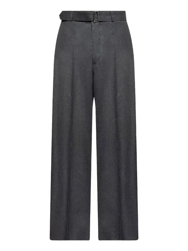 Officine Générale Belt-fastening Trousers - Grey