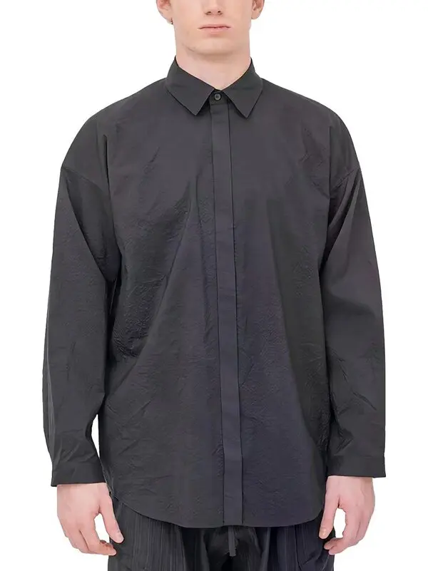 JAN JAN VAN ESSCHE Concealed-button Long-sleeved Shirt - Black