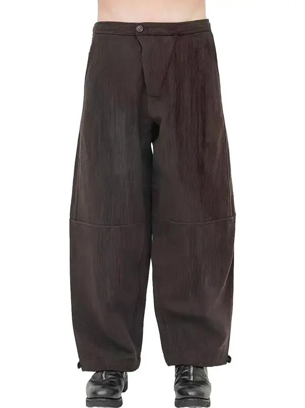 JAN JAN VAN ESSCHE Corduroy Elasticated Trousers - Brown