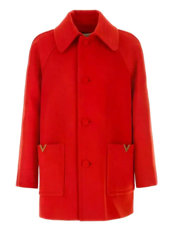 Valentino Garavani Wool Coat With Pockets - Red