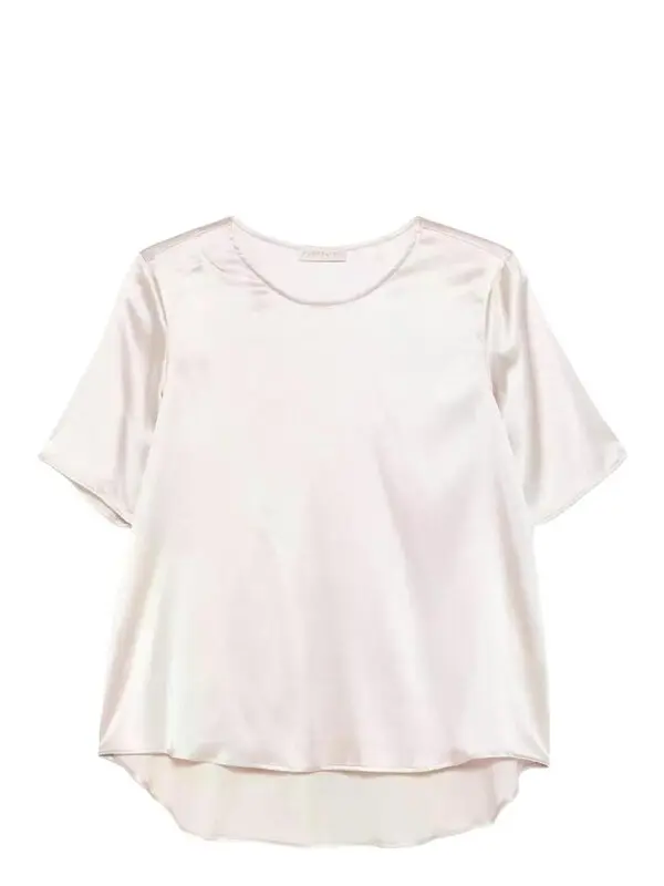 PUROTATTO Short-sleeve Round-neck Blouse - Neutrals