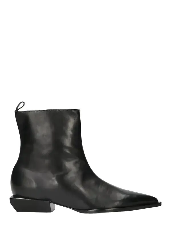 Schutz Leather Ankle Boots With Side-zip - Black