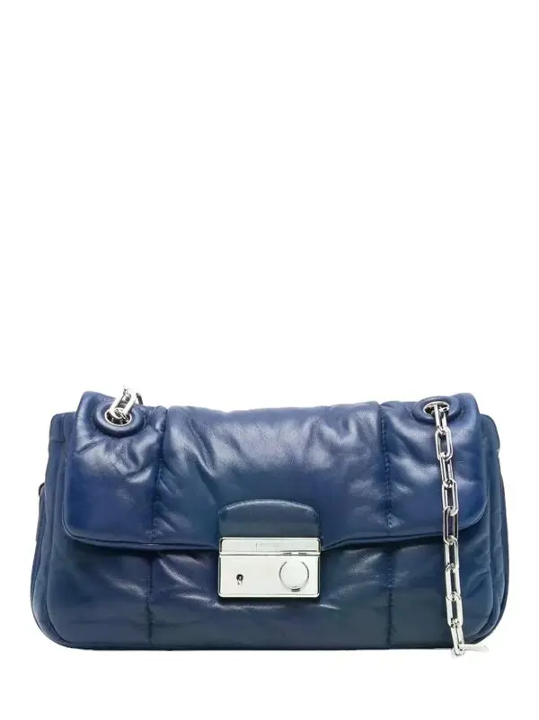 Prada Quilted Chain-strap Shoulder Bag - Blue