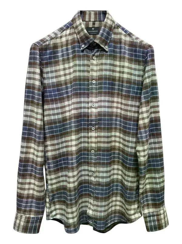 BASTONCINO Buttoned Checked-pattern Shirt - Blue