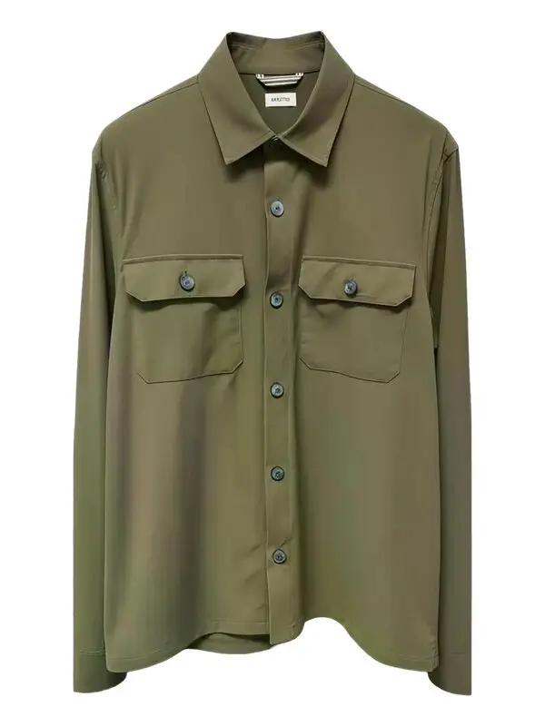 DISTRETTO 12 Buttoned Pocket Shirt Jacket - Green