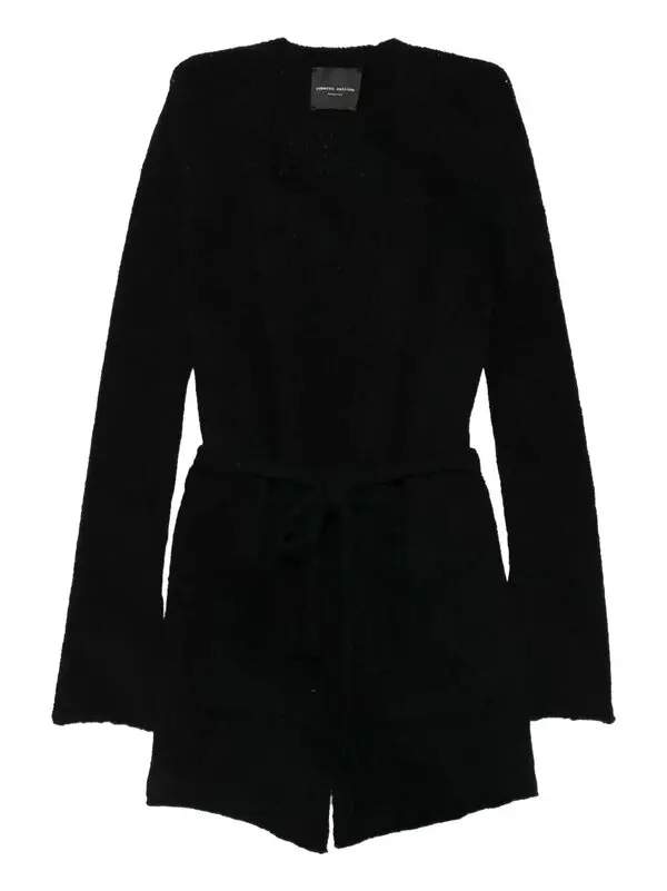 ROBERTO COLLINA Tie-waist Cardigan Coat - Black