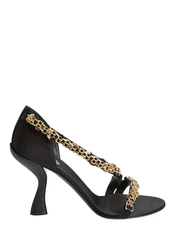 Emilio Pucci Chain Embellished Heeled Sandals - Black