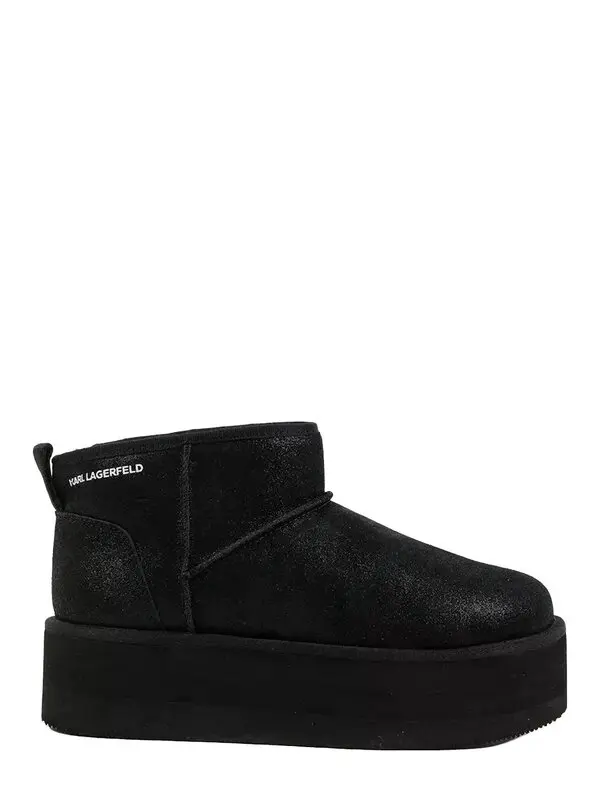 Karl Lagerfeld Thermo Platform Ankle Boots - Black