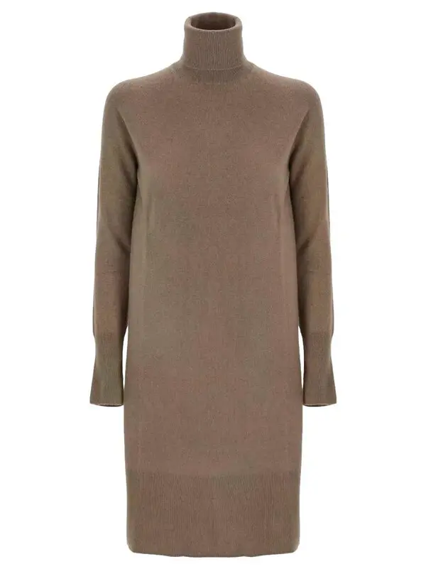 JOSEPH Turtleneck Midi Dress - Brown