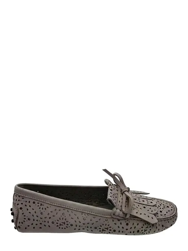TOD'S Laser-cut Loafers With Tassels - Grey
