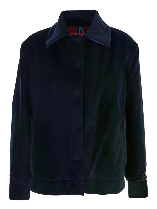MERCI Classic-collar Jacket - Blue