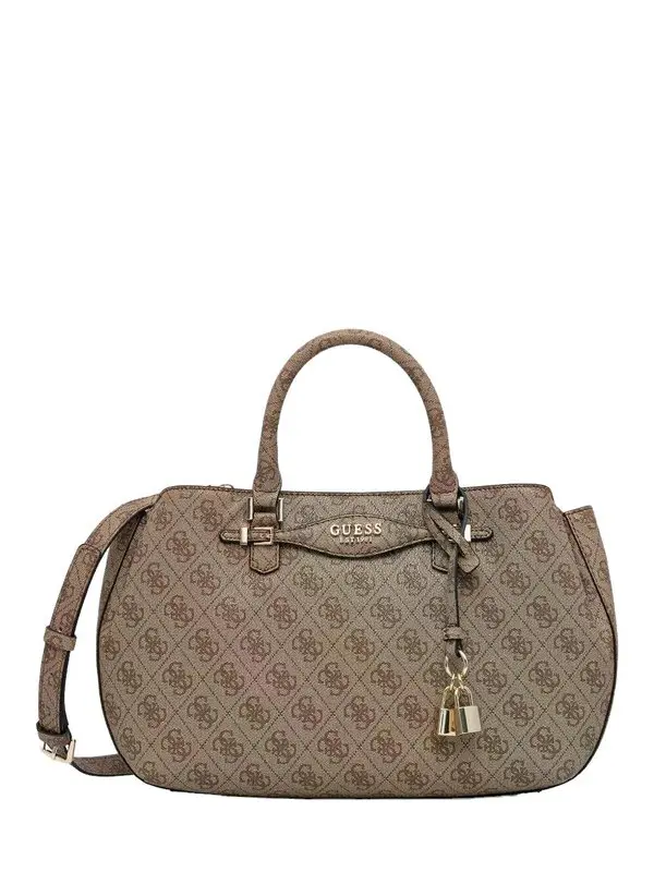 Guess Monogram Padlock Tote Bag - Neutrals