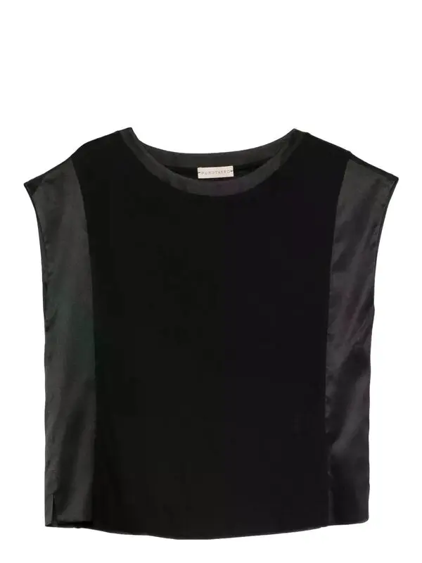 PUROTATTO Round-neck Top - Black