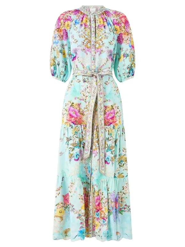 Camilla Bazaar Blooms Midi Shirt Dress - Blue