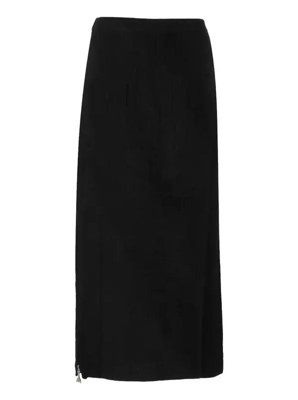 Patrizia Pepe Ribbed Knit Midi Skirt - Black