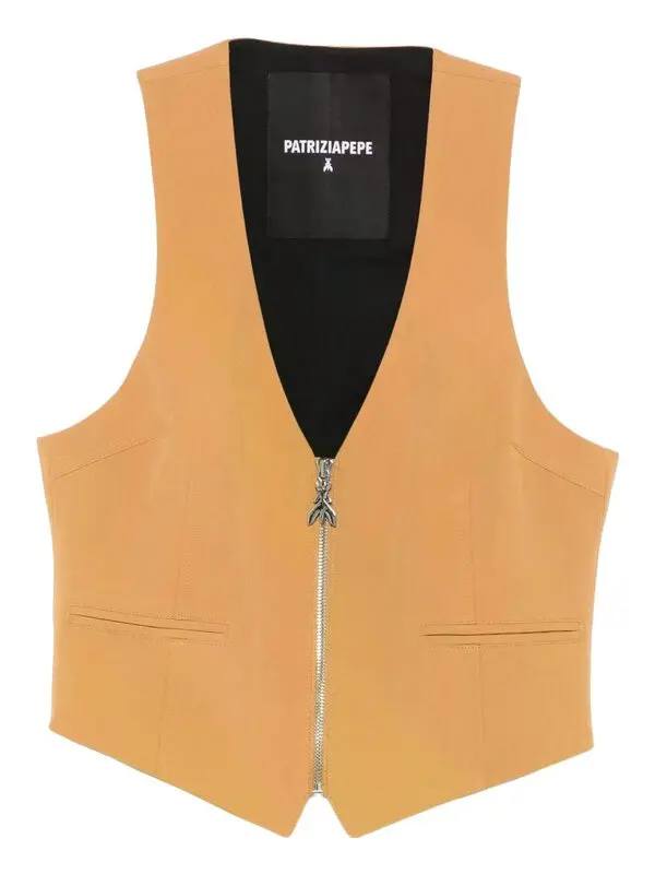 Patrizia Pepe V-neck Sleeveless Vest - Neutrals