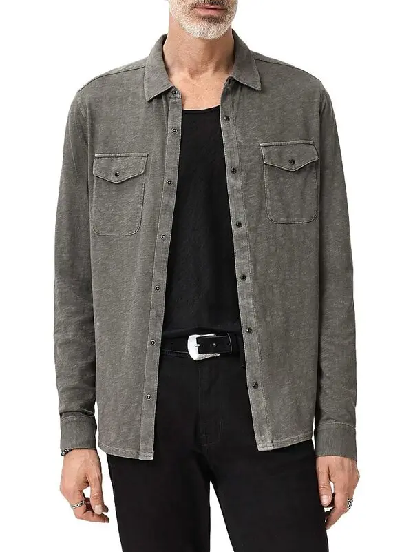John Varvatos Arvon Knit Western Shirt - Seal Grey