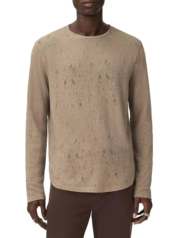 John Varvatos Vera Jacquard Textured Crewneck Sweater - Haze Grey
