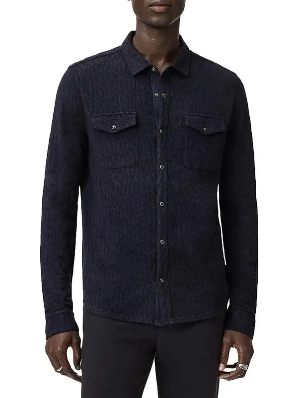 John Varvatos Ramona Abstract Print Western Shirt - Thistle