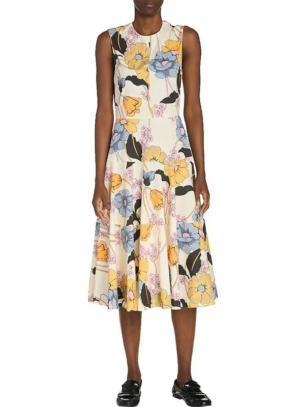 Marni Sleeveless Midi Dress - Bone