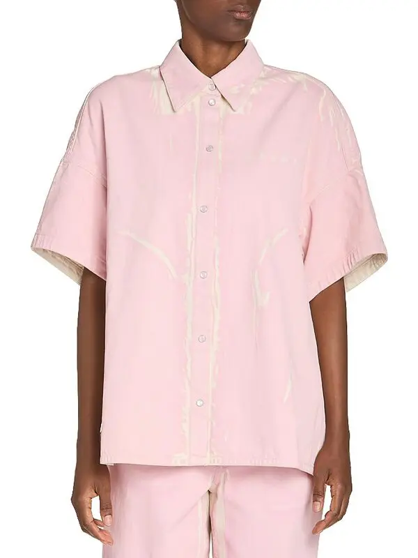Marni Denim Cocoon Button-front Shirt - Pink