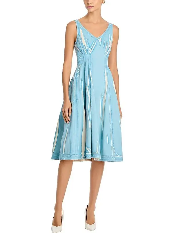 Marni Stretch Denim Midi Balloon Dress - Sky/blue