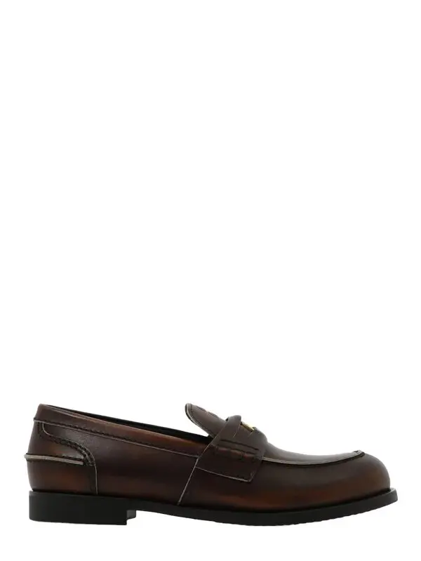 Miu Miu Vintage Leather Loafers - Brown