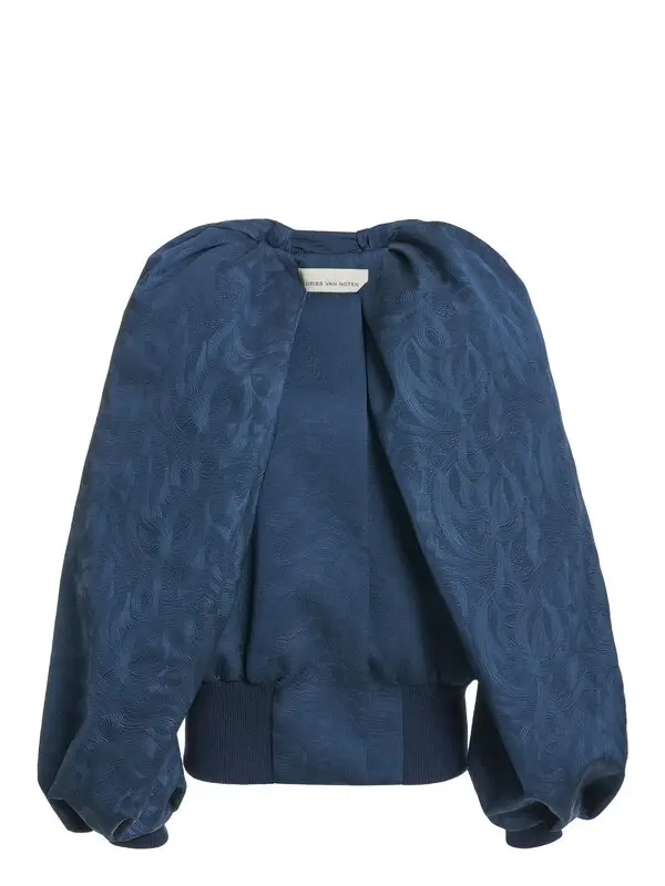 Dries Van Noten Balloon-sleeved Silk-blend Jacket - Blue