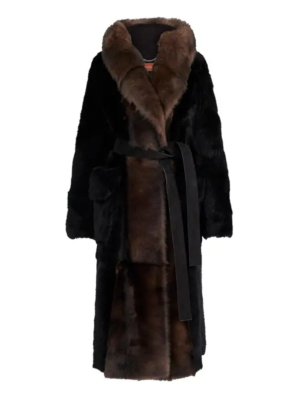 Altuzarra Geoff Shearling-trimmed Leather Coat - Black
