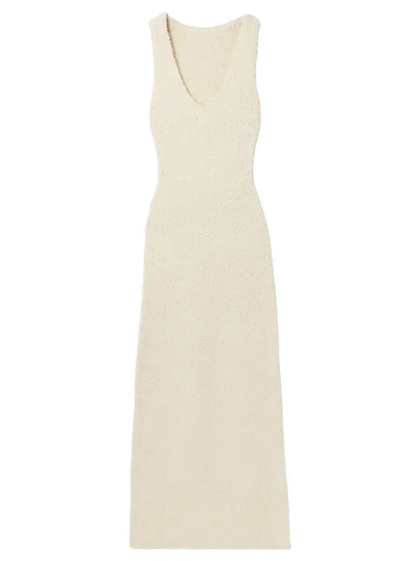 SIR. Tropicana Cotton-blend Bouclé Maxi Dress - Neutrals